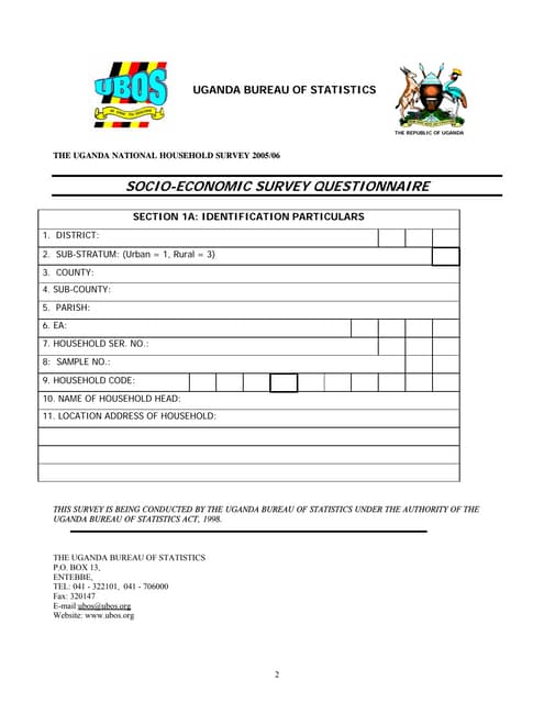Questionnaire on Assessment of Housing Conditions, Socioeconomic ...