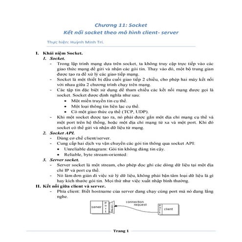 Socket - Lập trình hệ thống | PPTX