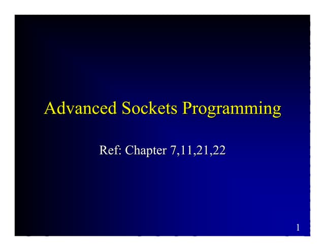 Advanced Sockets Programming | PDF | Computer Networking | Computing Advanced Sockets Programming | PDF | Computer Networking | Computing