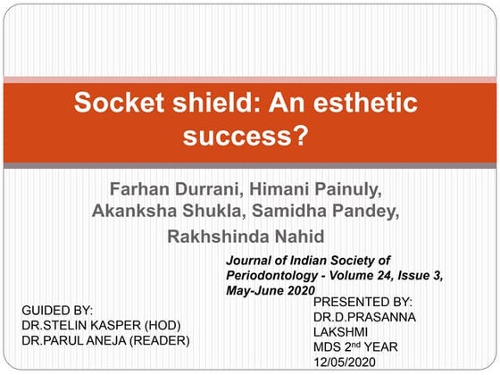 Socket shield technique | PPTX