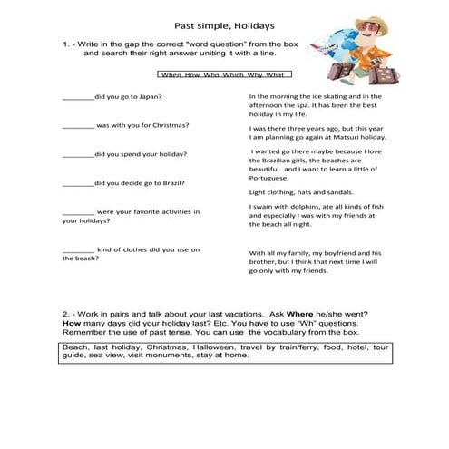 Socorro past simple holidays | DOCX