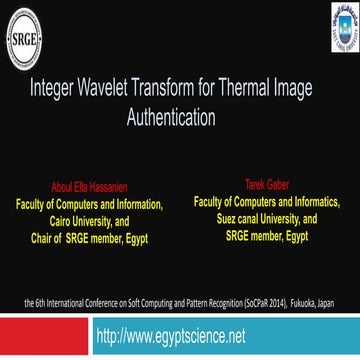 Integer Wavelet Transform For Thermal Image Authentication Ppt