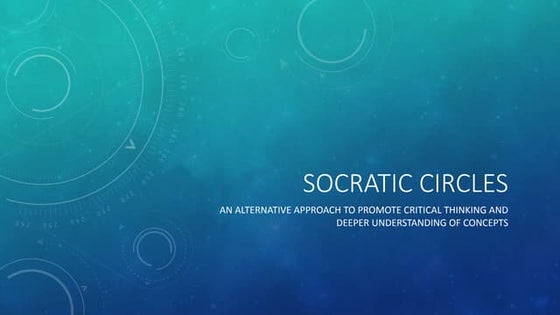 Socratic circle | PPTX | Education