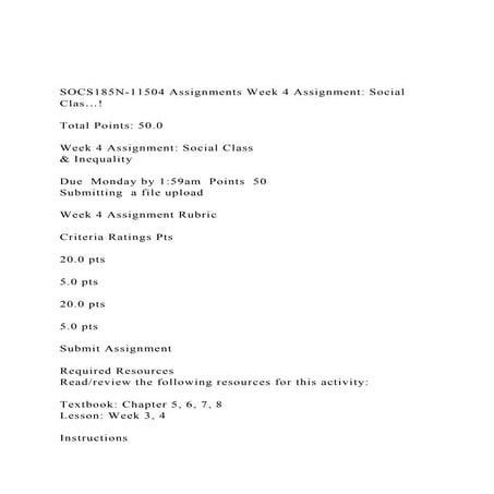 Assignment InstructionsAssignment 1 SocializationDue by | DOCX
