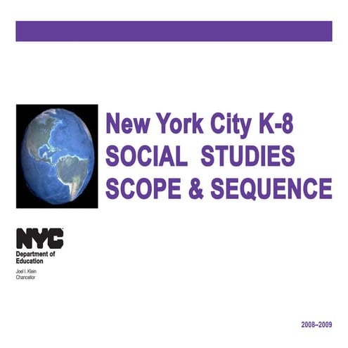 NYC Social Studies Scope and Sequence K-8 | PDF