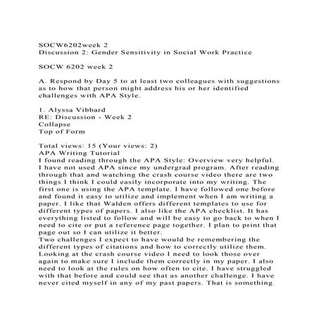 SOCW6202week 2Discussion 2 Gender Sensitivity in Social Work Pr.docx
