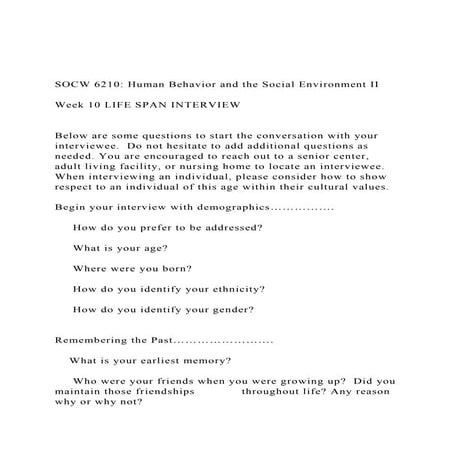 SOCW 6210 Human Behavior and the Social Environment II We.docx