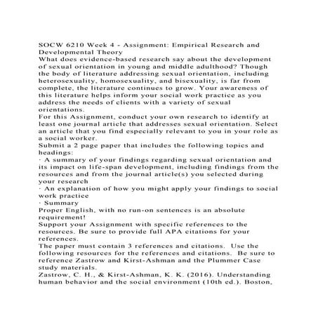 SOCW 6210 Week 4 - Assignment Empirical Research and Developmenta.docx