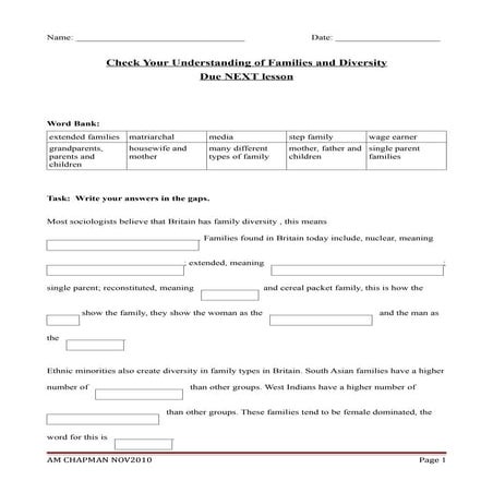 Family and ethnicity gcse sociology | PPTX