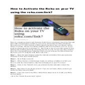 How to activate the Roku on your tv using the Roku