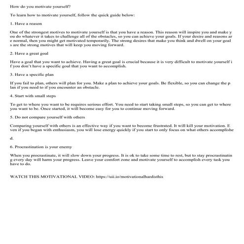 Self Motivation | PDF