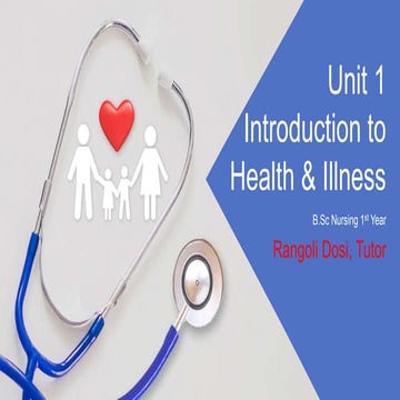 INTRODUCTION TO HEALTH AND ILLNESS for 1st SEM BSc NURSING | PPTX