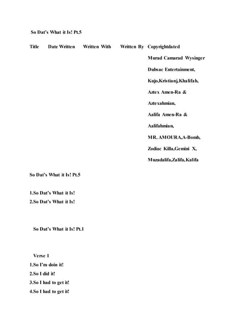 So dat's how it is.pt.4 | PDF