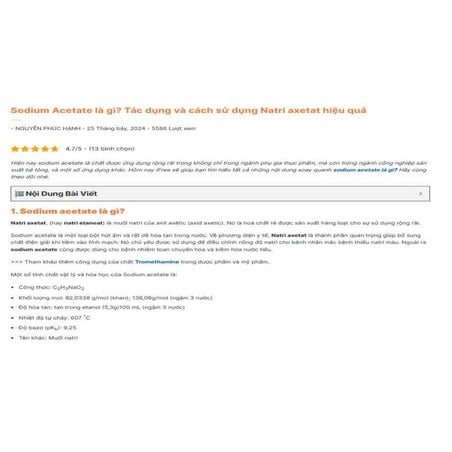 Sodium Acetate là gì Tác dụng và cách sử dụng Natri axetat hiệu quả.pdf