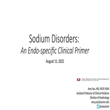 Sodium Disorders........................... | PPTX