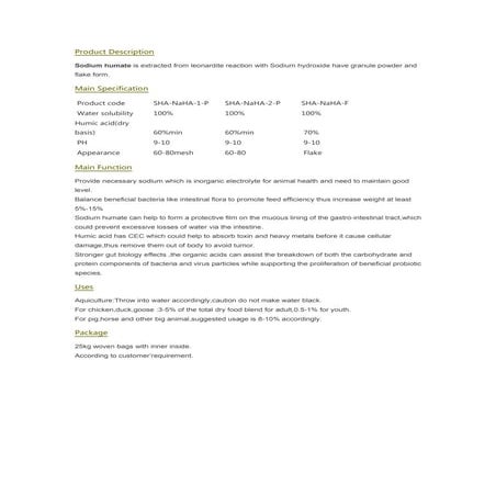 Sodium humate for feed additive tds | PDF
