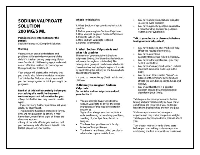 Sodium valproate ppt | PPTX