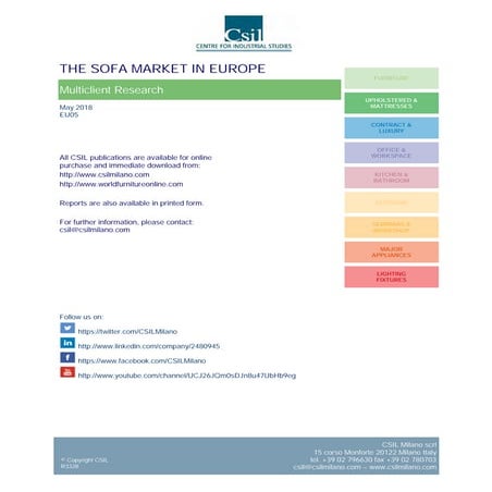 Sofa Market in Europe - New market research report by CSIL (TOC and ...