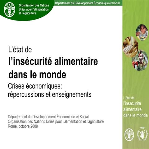L'état de l'insécurité alimentaire dans le monde 2009 | PPT