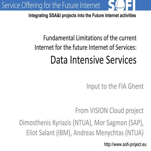 Data Intensive Services | PPT | Data Storage and Warehousing | Computing