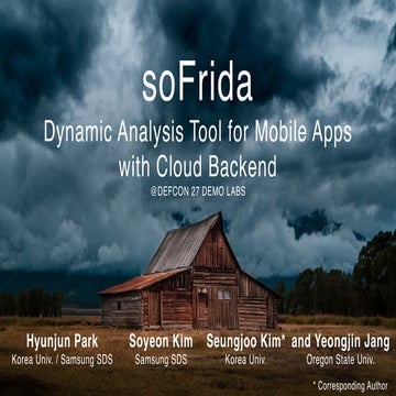 Sofrida Dynamic Analysis Tool For Mobile Apps With Cloud Backend Ppt