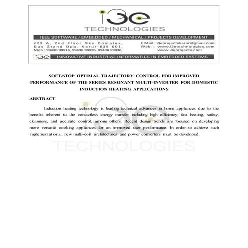 Soft Stop Optimal Trajectory Control For Improved Performance Of The Series Resonant Multi