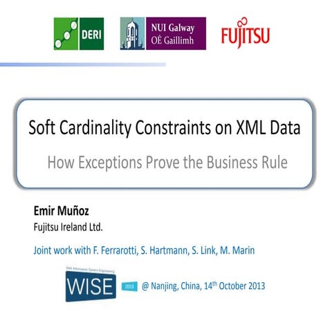 Soft Cardinality Constraints on XML Data | PPT