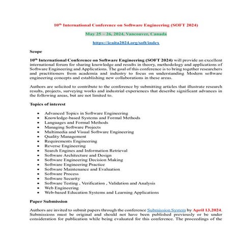 5th International Conference on Advances in Software Engineering (ASOFT ...