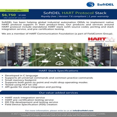 SoftDEL HART Protocol Stack Exclusive Offer | PDF