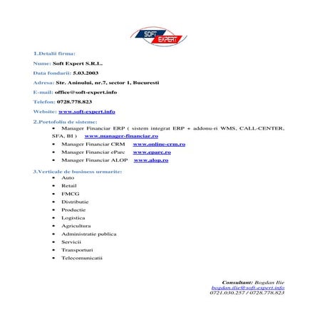 Soft Expert - solutii integrate de business | PDF