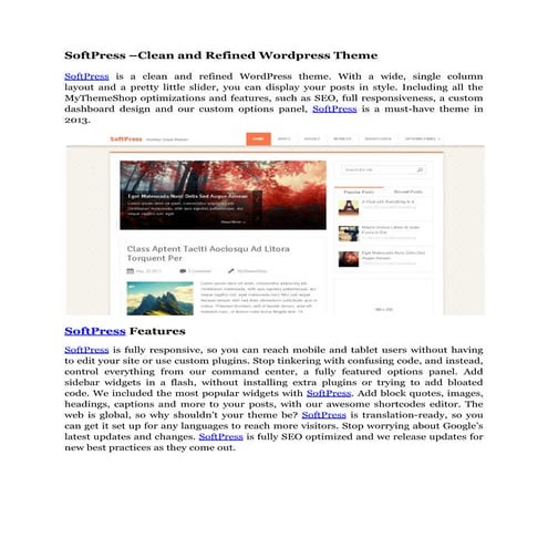Soft press clean and refined wordpress theme | PDF | Web Design and ...