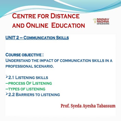 Communication Skills # Soft Skills - Listening Skills PPT.pptx