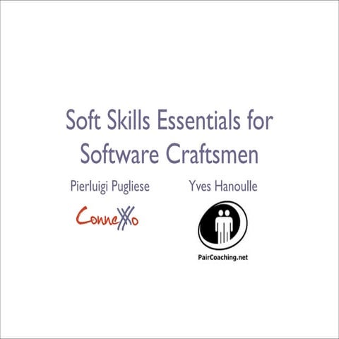 Soft skills essentials for software craftsmen | PDF