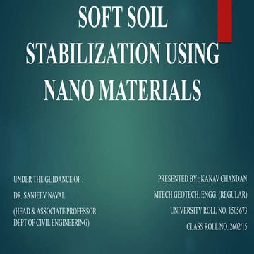 Soft Soil Stabilization using Nanomaterials | PPTX