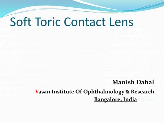 Soft Toric Contact lens | PPT