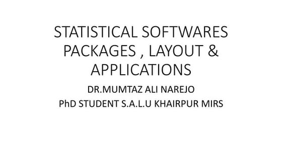 Application of excel and spss programme in statistical | PPT