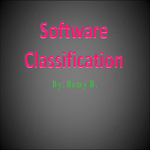 Software Classification | PPT