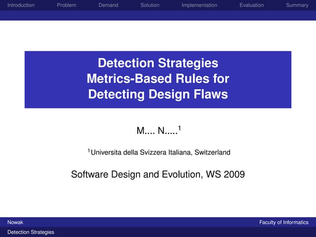 Detection Strategies Metrics Based Rules For Detecting Design Flaws Ppt 2621