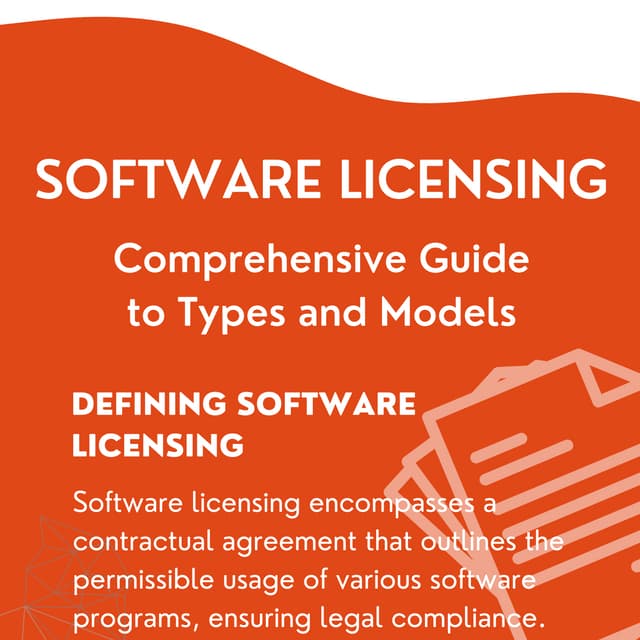 Software Licensing Comprehensive Guide To Types And Models Pdf