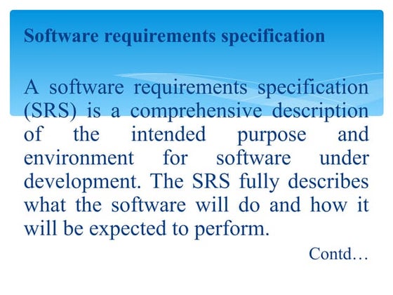 SRS(software requirement specification) | PPT