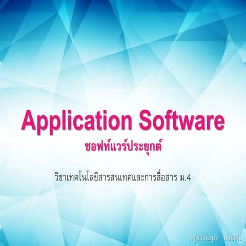 Application Software | PPTX