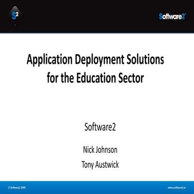 Software2 application jukebox eduserv event 21-3-12 | PPTX