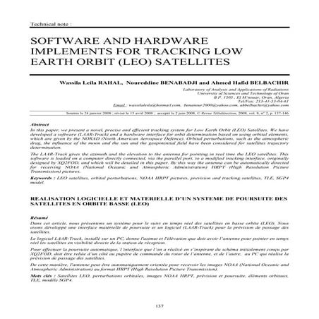 Software and hardware tracking sattelite | PDF