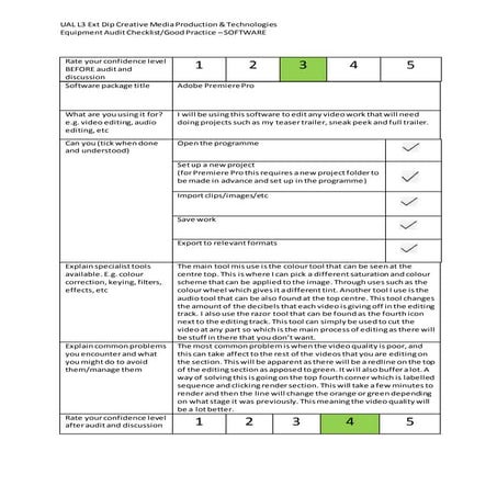 Software audit form for Premiere Pro | PDF