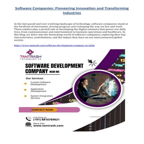 Software Companies: Pioneering Innovation and Transforming Industries ...