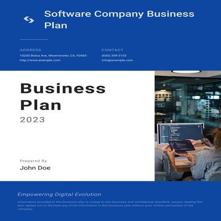 Software Company Business Plan Example | PDF