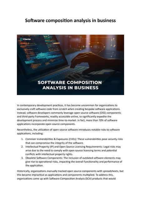 What is Software Composition Analysis and Why is it Important? | PPT