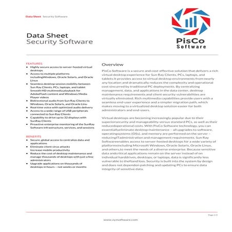 Software Datasheet Template | PDF