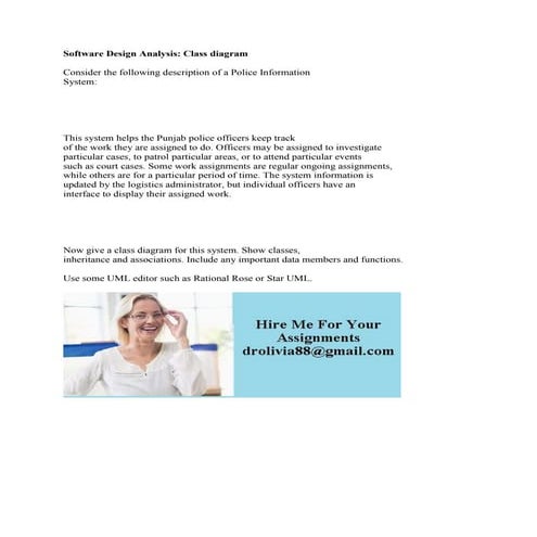 Software Design Analysis- Class diagram Consider the following descri.docx