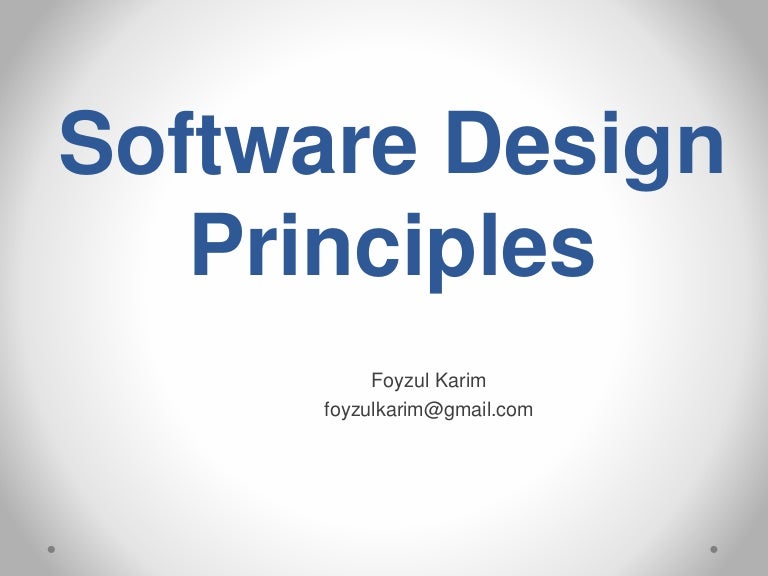 Software design principles SOLID